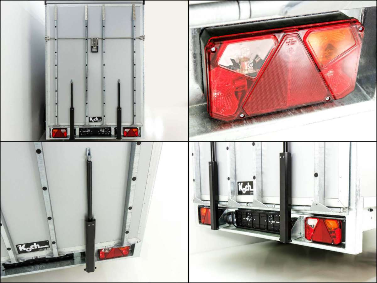 Vezeko Kofferanhänger 152x355cm Höhe:193cm 2,7t|Tür|Rampe|silber | Koch ...